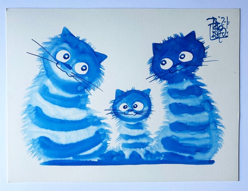 Laszlo Tibay | - [Family of cats] | MutualArt
