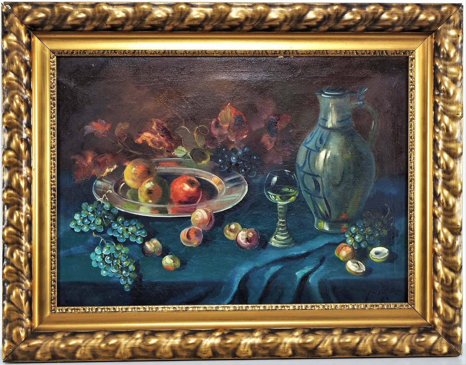 Hugo John | Stillleben mit Obst und Weinkrug | MutualArt