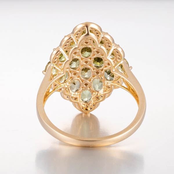 Tourmaline | 14CT Yellow Gold Tourmaline and Diamond Cluster Ring ...