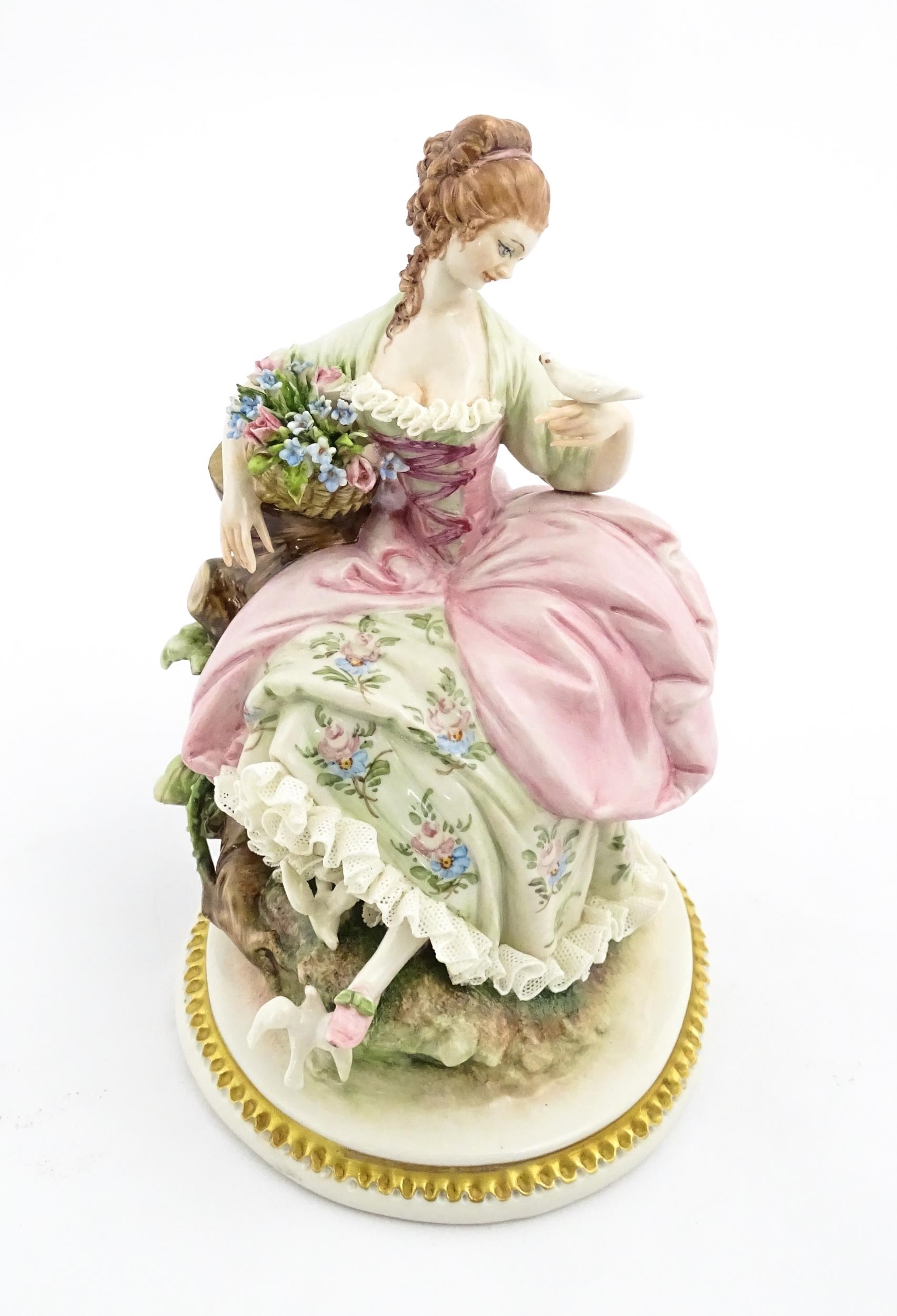 Giuseppe Cappe | An Italian Capodimonte figure depicting a seated lady ...