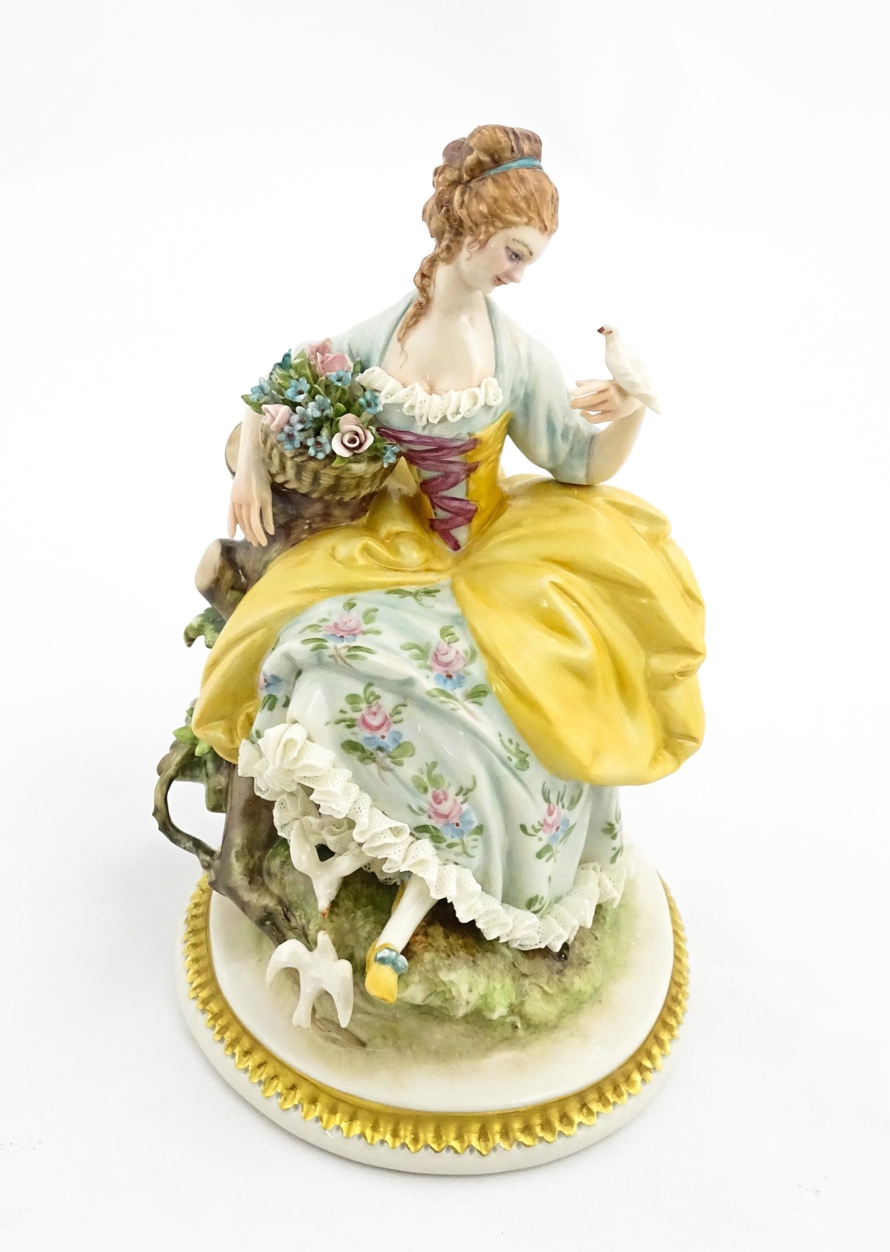 Giuseppe Cappe | An Italian Capodimonte figure depicting a seated lady ...