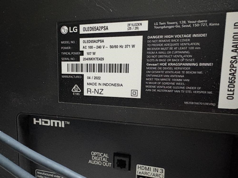 Wednesday | An LG Flat Panel TV OLED Model 65A2PSA | MutualArt