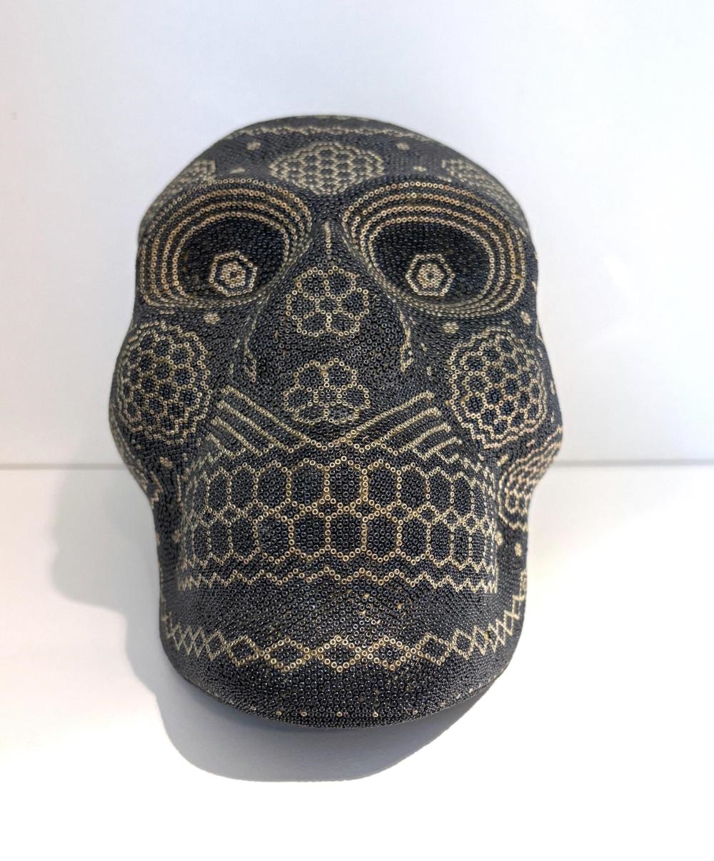 Wednesday | A Ceramic Skull With Decorative Overlay | MutualArt