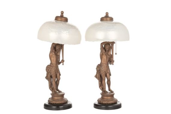Steuben Glass | PAIR OF STEUBEN GLASS TABLE LAMPS (20) | MutualArt