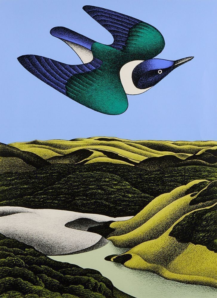 Don Binney | DON BINNEY Swoop of The Kotare Wainamu | MutualArt