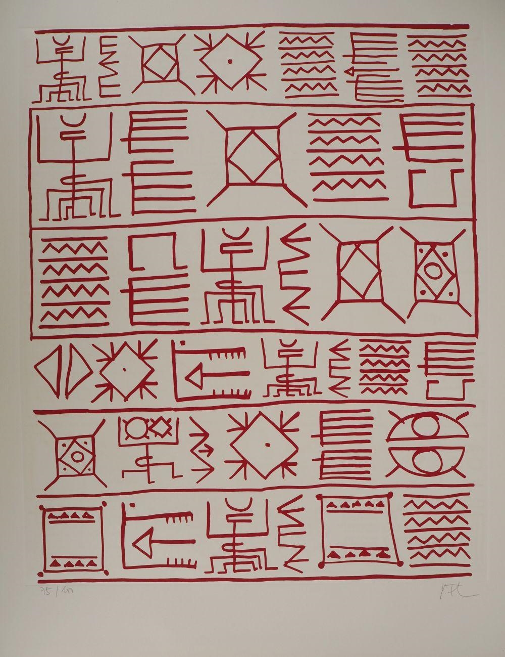 Yona Friedman | Pictograms of Genesis (Red) (1975) | MutualArt