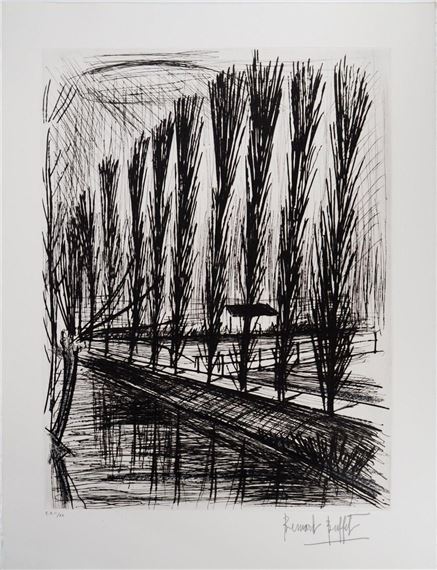 Bernard Buffet | Poplars along the canal (1996) | MutualArt