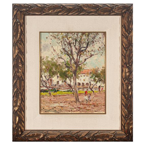 Joaquín Terruella Matilla | Paisaje con figuras (1947) | MutualArt