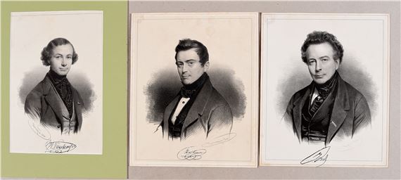 Charles Baugniet | 8 lithographic portraits of Belgian musicians and ...
