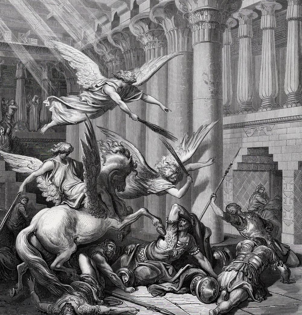 Gustave Doré | Gustave DORE 1800s Biblical Woodcut God Punishes ...