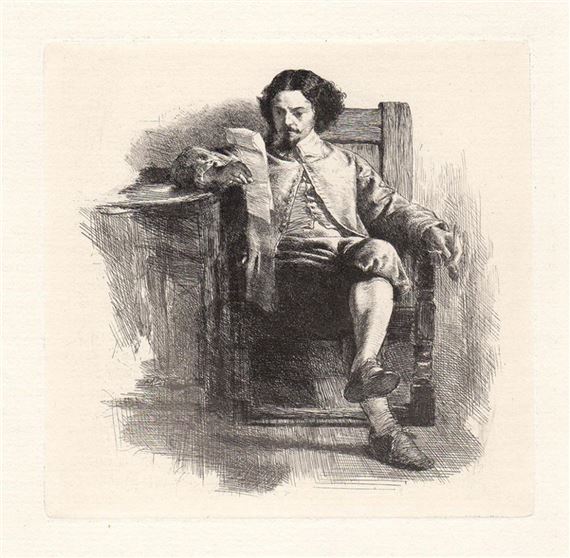 John Dawson Watson | John Dawson Watson The Ballad 1873 etching | MutualArt