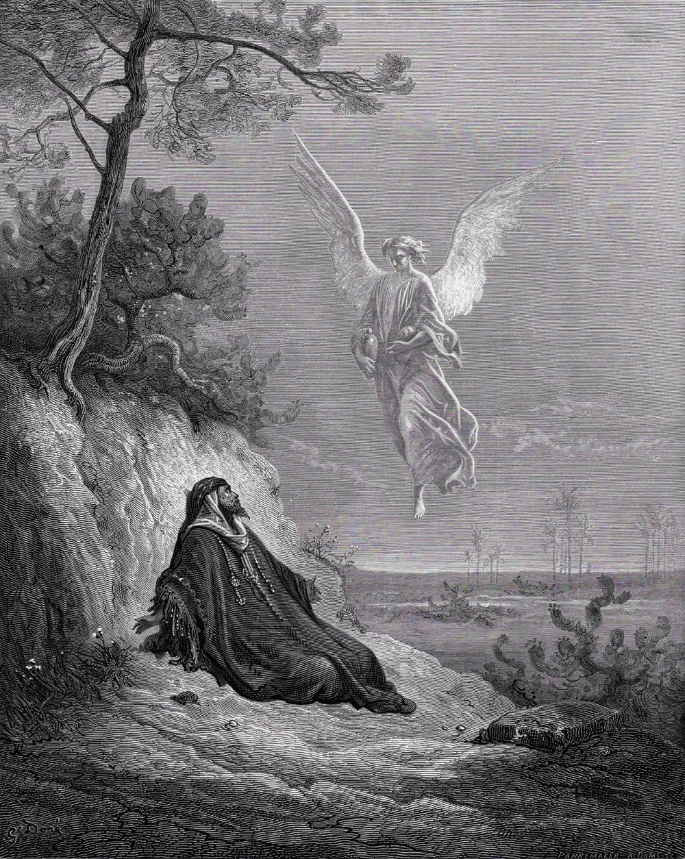 Gustave Doré | 1800s Gustave Dore Biblical Wood Engraving Elijah & the ...