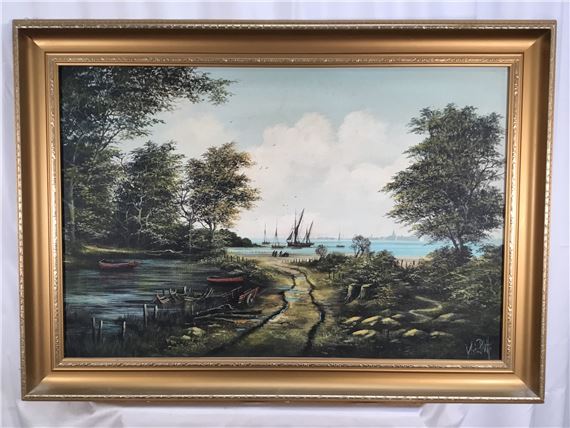 Kevin Platt | oil on canvas Marine scene and another and a small ...