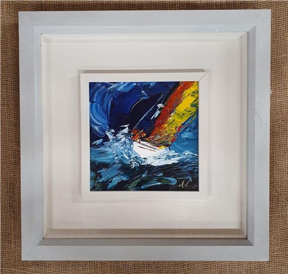 Declan Marry | Sailing ship in full sail on very choppy waters | MutualArt