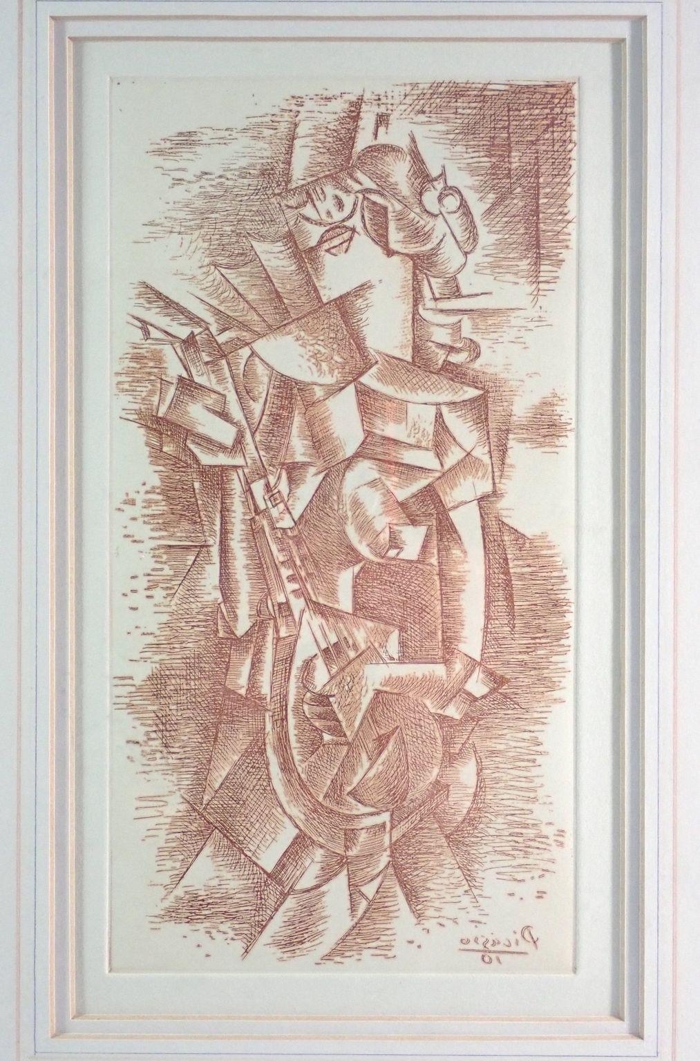 Pablo Picasso | Cubist woman seated with mandolin | MutualArt