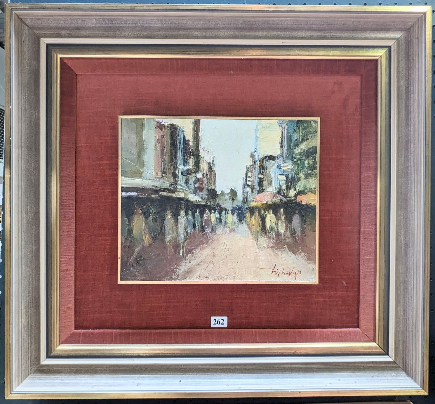 John Tiplady | 'Shoppers - Rundle Mall' oil on board | MutualArt