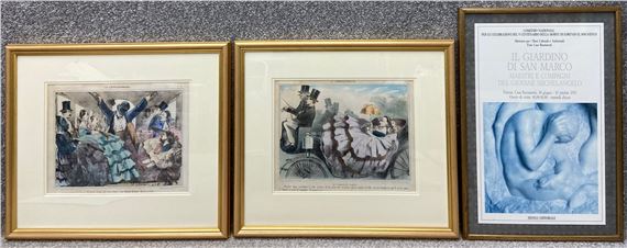 Charles Vernier | Two 19th century hand coloured engravings signed in ...
