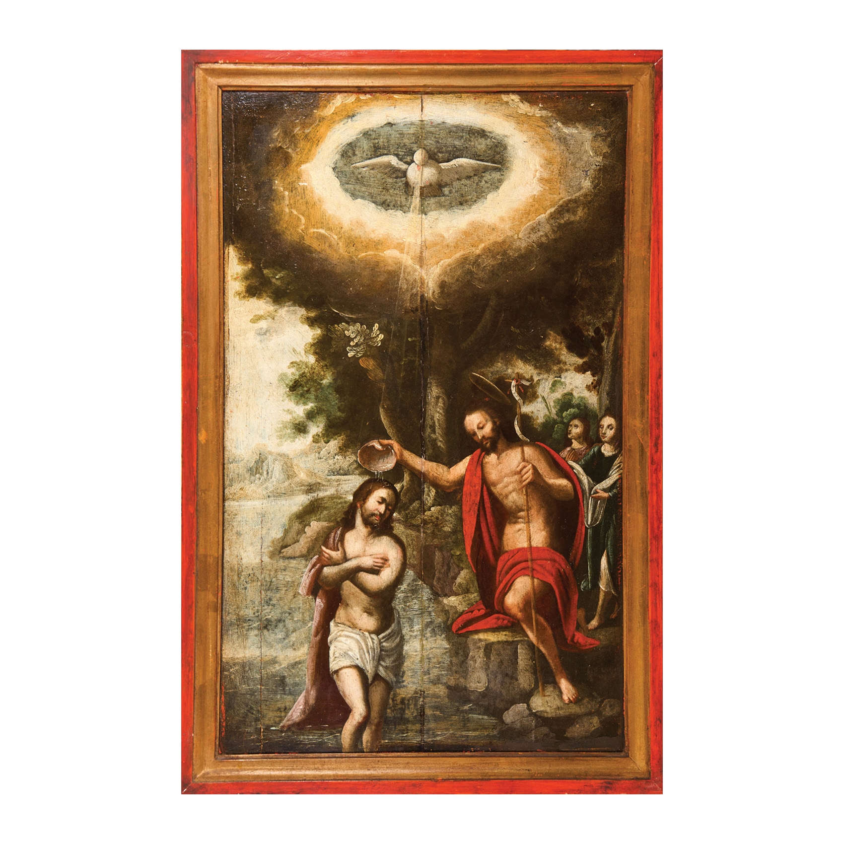 Hispano-Flemish School, 16th Century | El bautizo de Jesús en el río Jordán | MutualArt