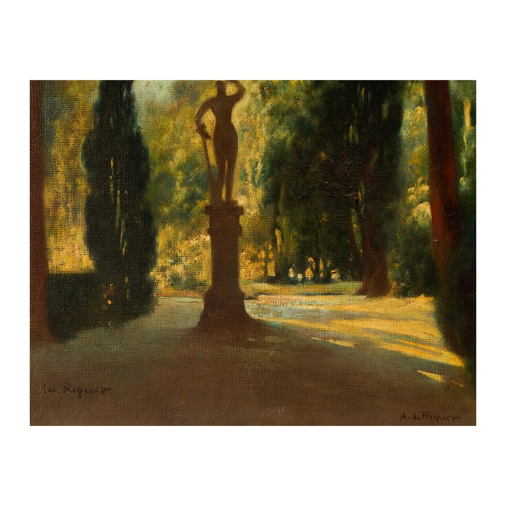 Alejandro De Riquer | Jardín con escultura | MutualArt