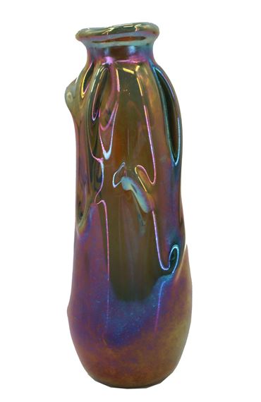 Dominick Labino | Dominick Labino Iridescent Glass Vase (1960s) | MutualArt