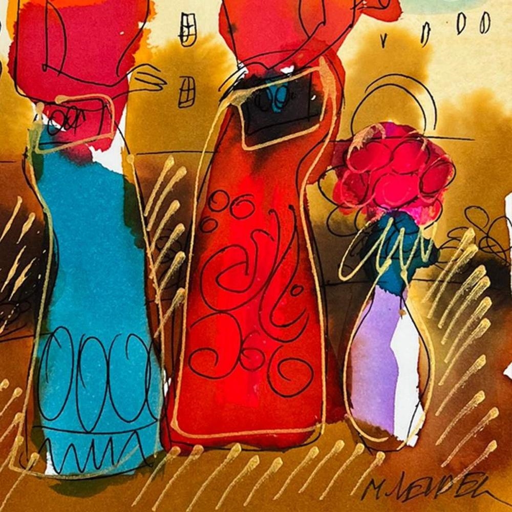 Moshe Leider | Framed Original Mixed Media Watercolor Painting | MutualArt