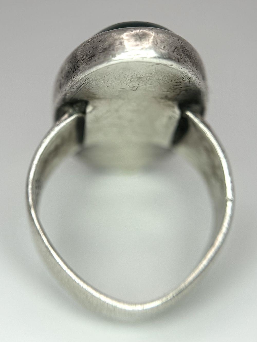 Sterling | A Sterling Silver Danish N.E. From Green Agate | MutualArt