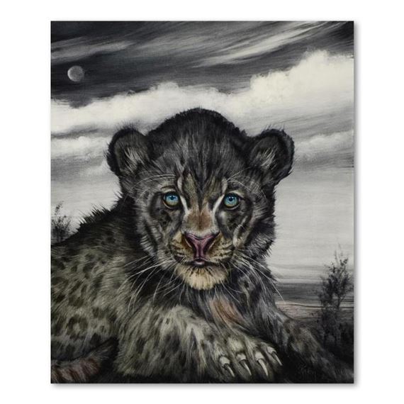Martin Katon | Black Leopard Cub Original Oil Painting on Canvas ...