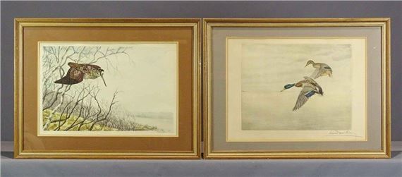 Leon Danchin | (2) pencil signed and numbered bird lithographs. Sight ...