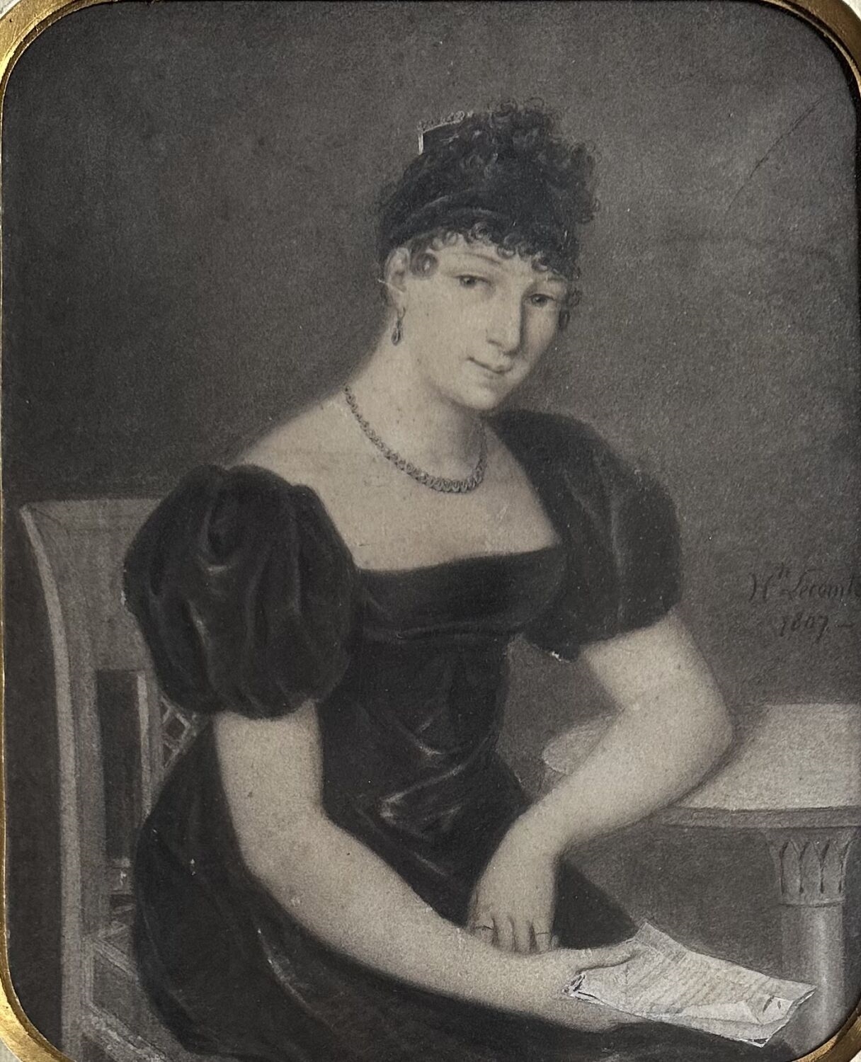 Hippolyte Lecomte | Portrait de de dame (1807) | MutualArt