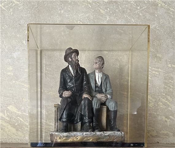 Bernard Bloch | peinte représentant deux personnages assis sur des ...