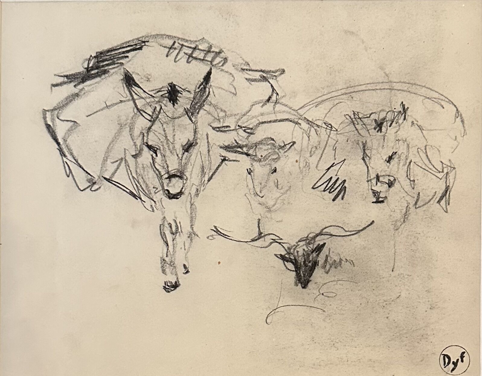 Marcel Dyf | Les ânes avec cachet de la signature en bas à droite ...