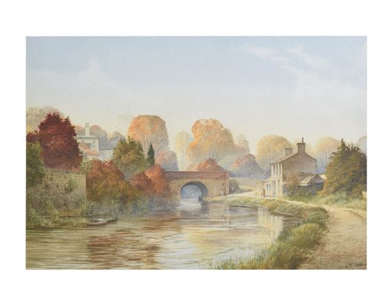 Kenneth S Tadd | Kenneth S. Tadd - Watercolour - Rural river scene ...