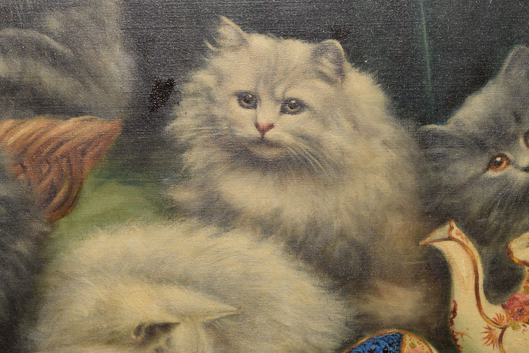 Agnes Augusta Talboys | Oil on canvas - Persian cats with teapot ...