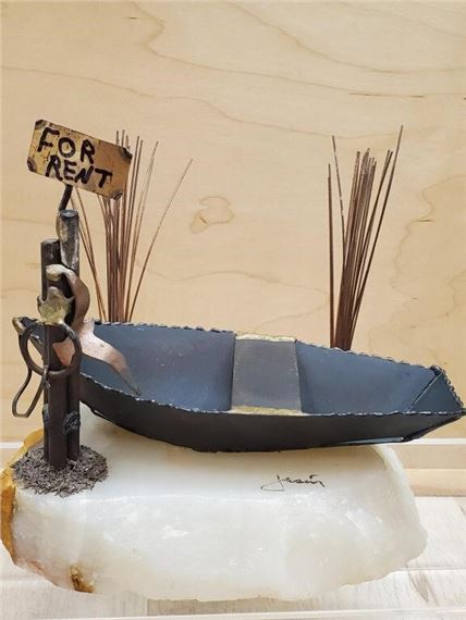 Mario Jason | Vintage Mario Jason metal and onyx sculpture (1970 ...