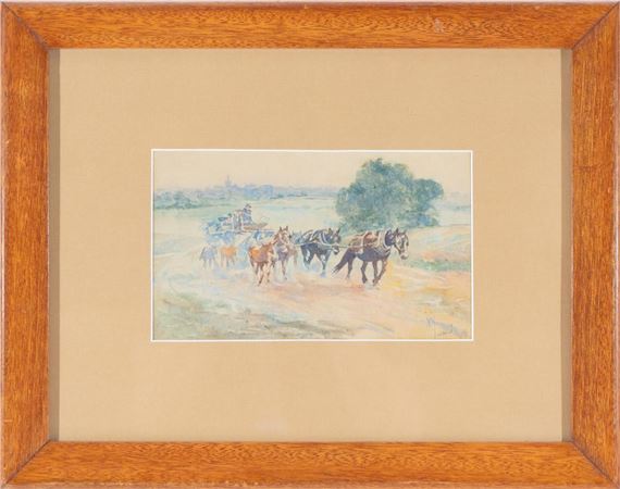 Hal Waugh | Horse Cart on the Dusty Country Road | MutualArt