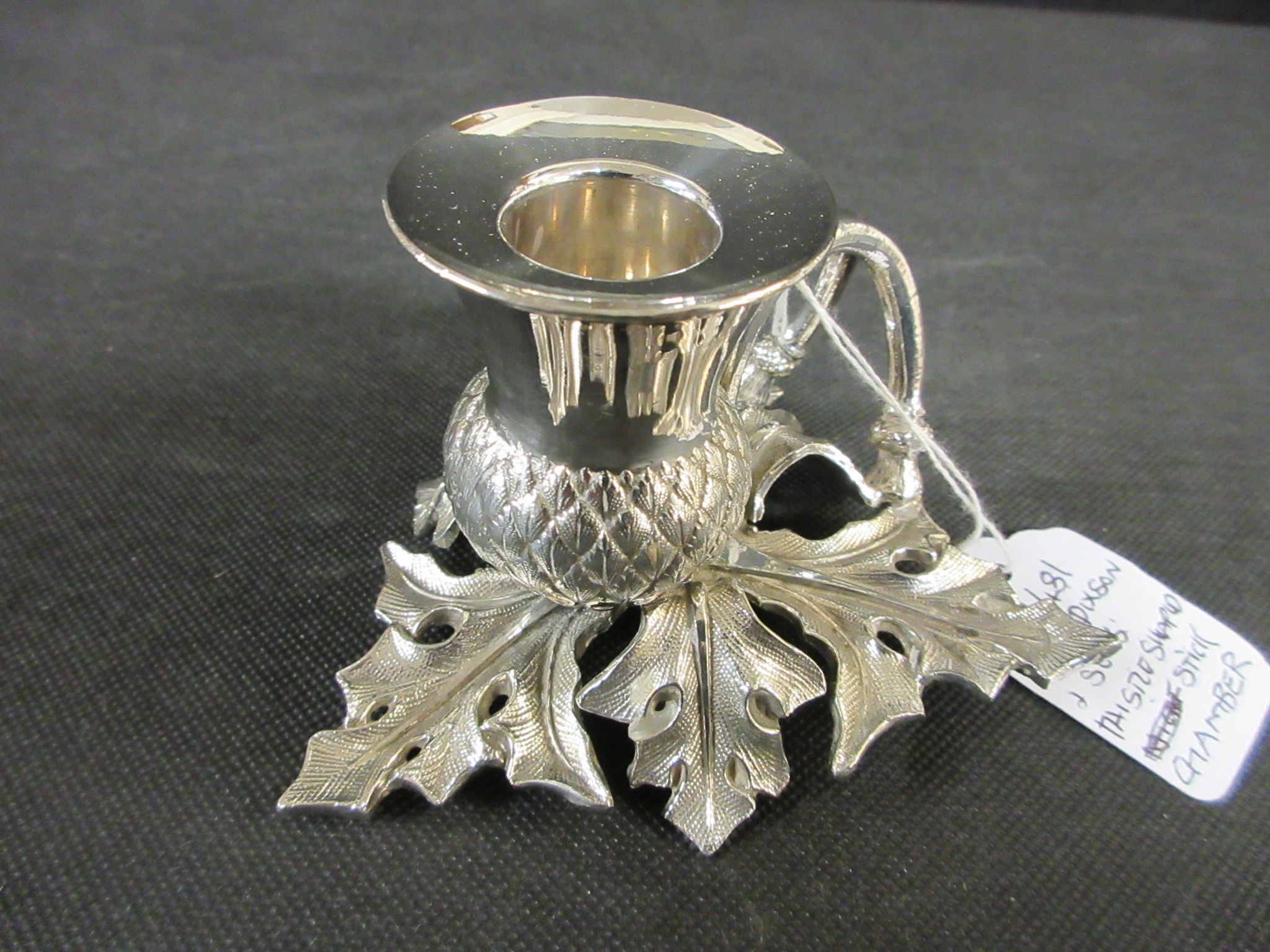 John Dixon | JOHN DIXON & SONS THISTLE SHAPED PLATED CHAMBER STICK ...