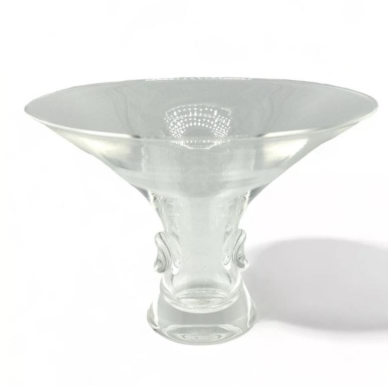George Thompson | Vintage signed Steuben Crystal thumbprint vase by ...