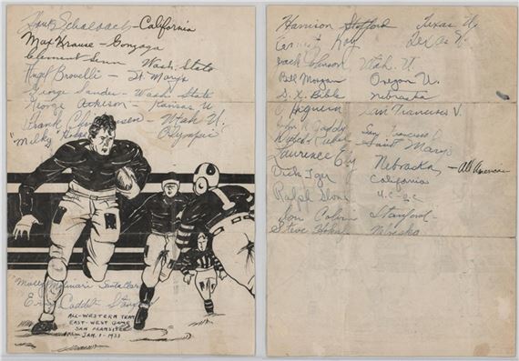 Sheldon Carpenter | 1933 East-West Shrine Drawings w/23 Signatures ...