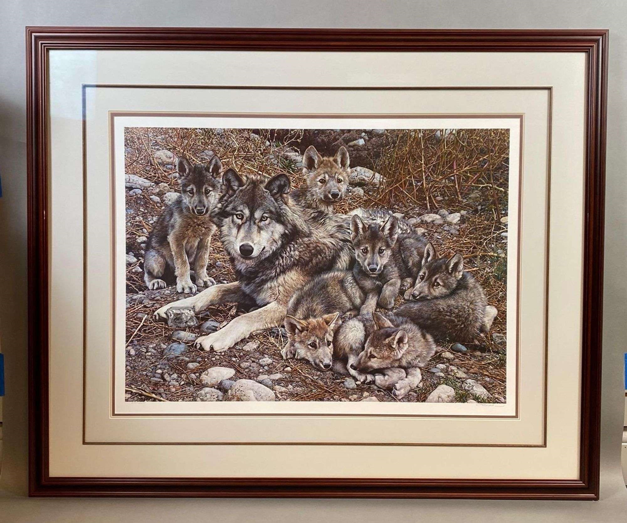 Carl Brenders | Reproduction 1937 Carl Brenders Wolf Family Lithograph ...