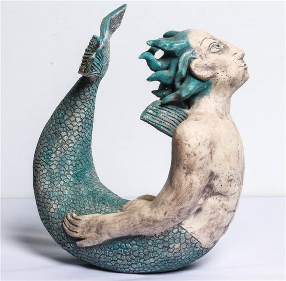 Teffany Thiedeman | a studio pottery merman sculpture | MutualArt
