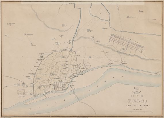 Edward Weller | Plan of Delhi and Its Environs (Circa 1863) | MutualArt