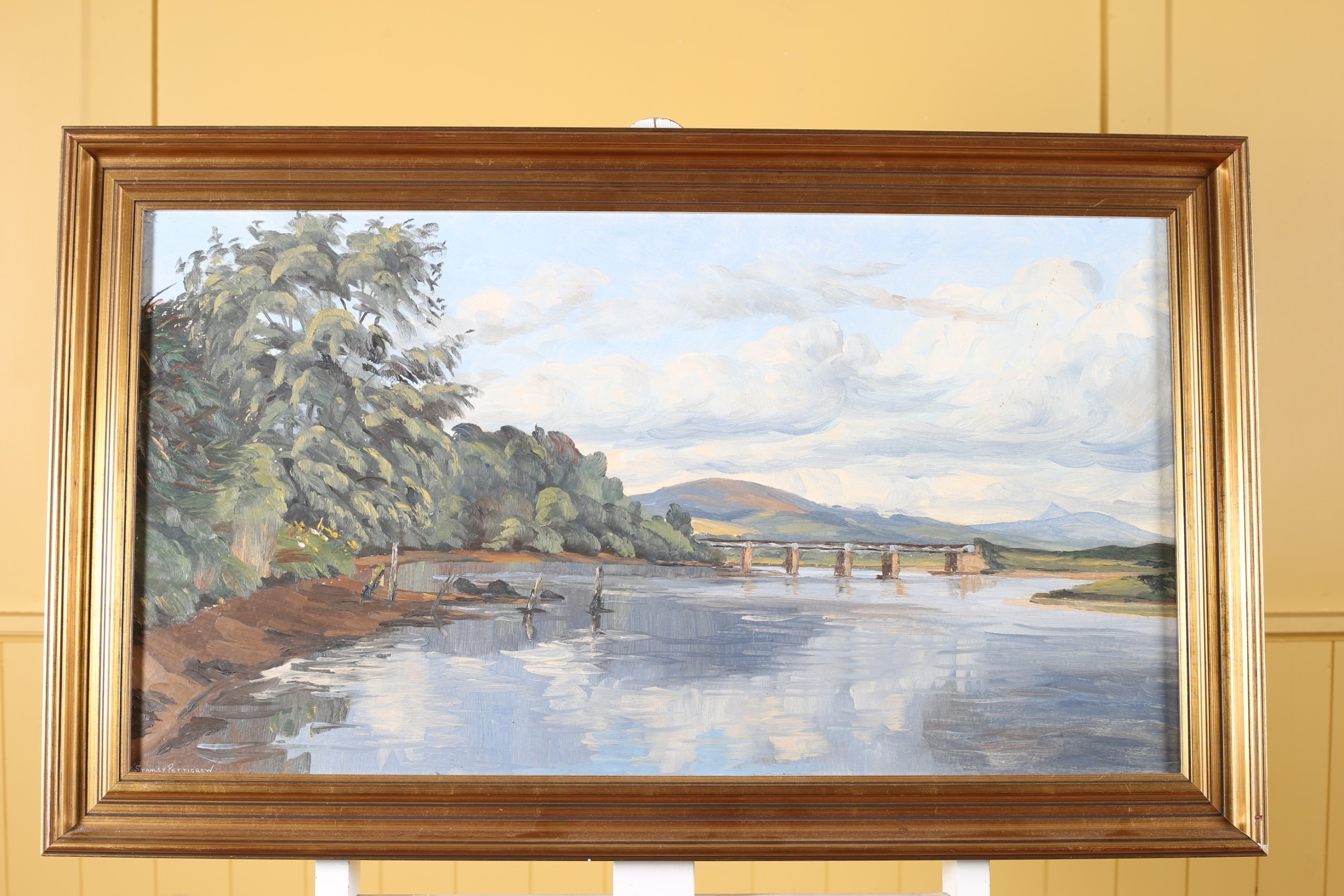 Stanley Pettigrew | STANLEY PETTIGREW Riverscape with Bridge Oil on ...