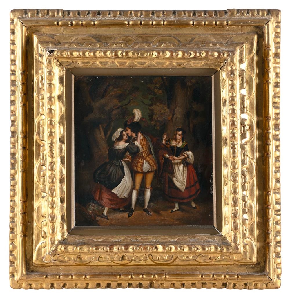 Continental School, 19th Century | Three figures in a land setting ...