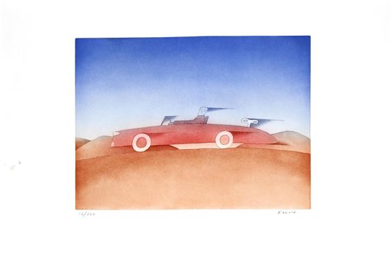 Jean-Michel Folon | Jean-Michel Folon - Voiture en Mouvement | MutualArt