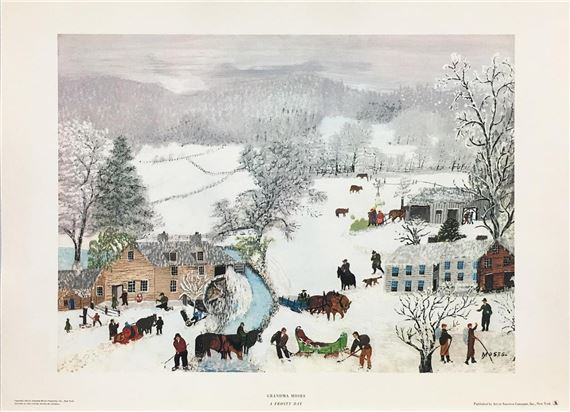 Grandma Moses | Grandma Moses - A Frosty Day (1948) | MutualArt