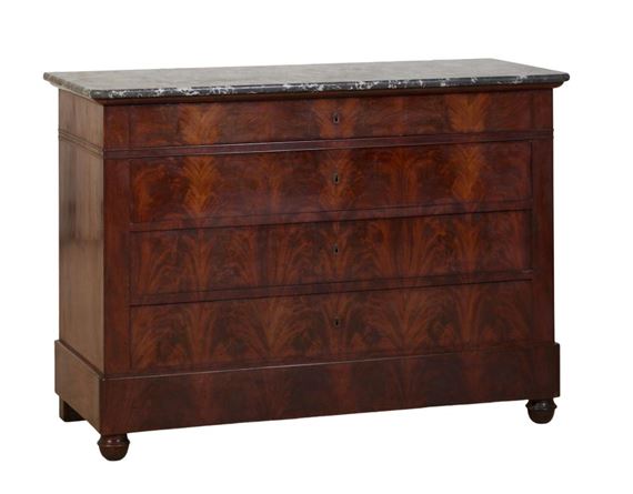 Louis Philippe | French Louis Philippe Marble Top Mahogany Commode ...