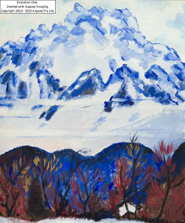 André Julien Prina | French 1886-1941 - Mountainous winter landscape ...