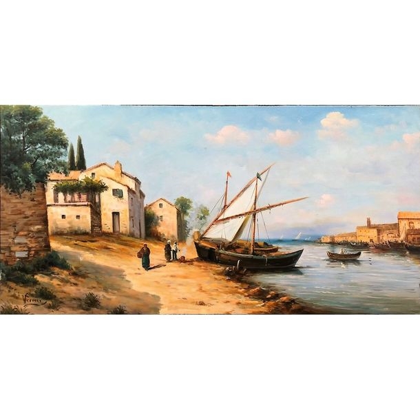 David Vernier | L'ARRIVEE DU BATEAU | MutualArt