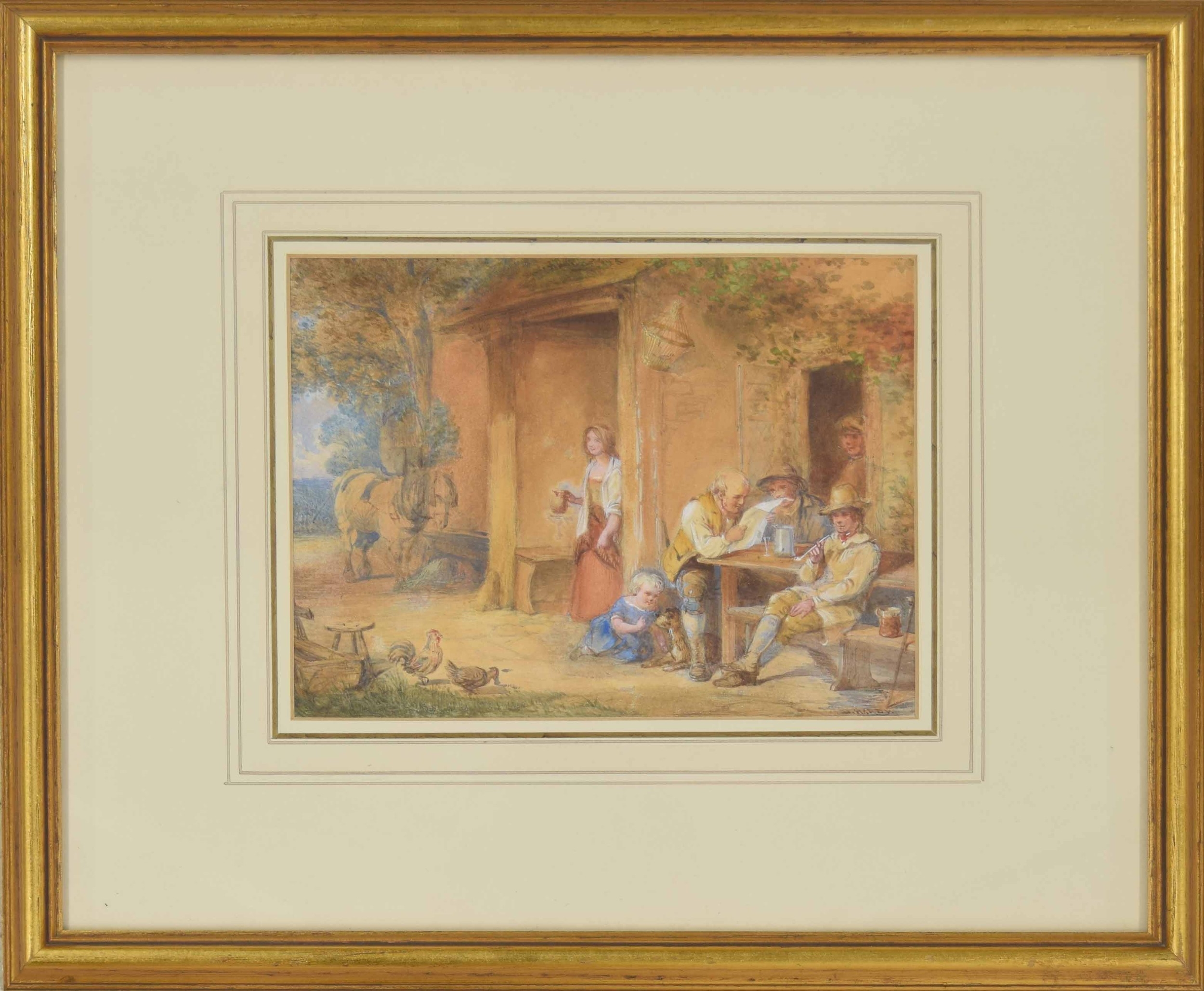 David Hardy | - Figures outside an Inn | MutualArt