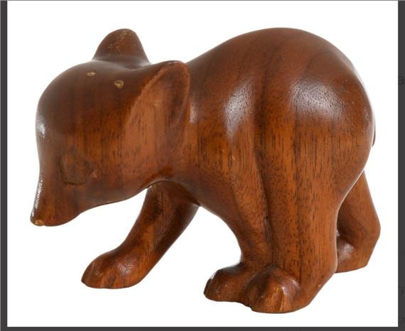 AMANDA CROWE | Carved wood bear cub | MutualArt